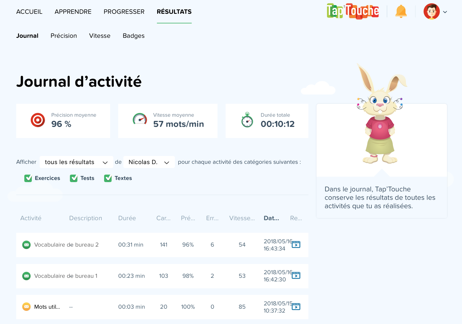 Activity Log | Typing Pal
