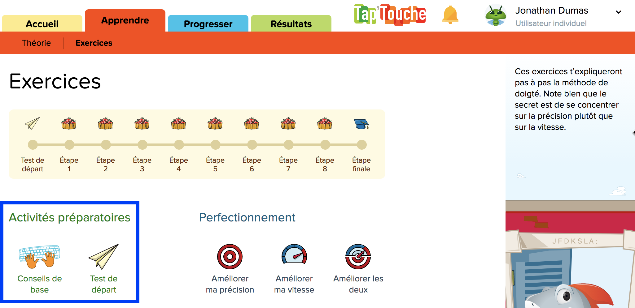 Activités préparatoires | Tap’Touche