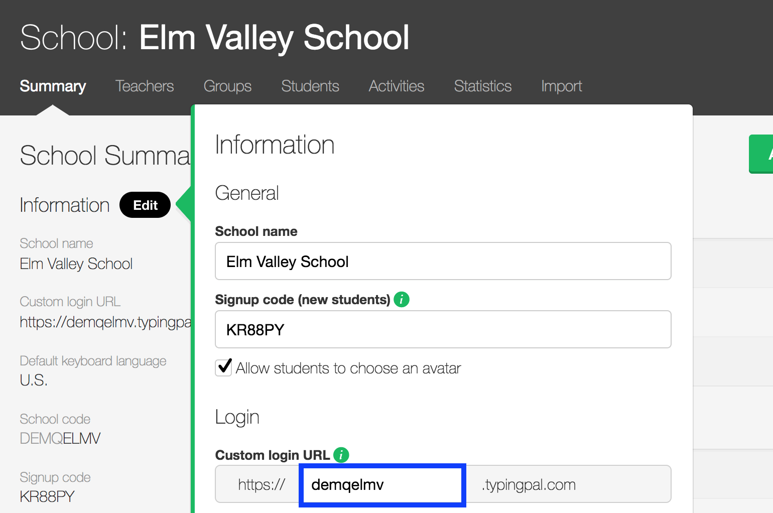 Custom URL | Typing Pal